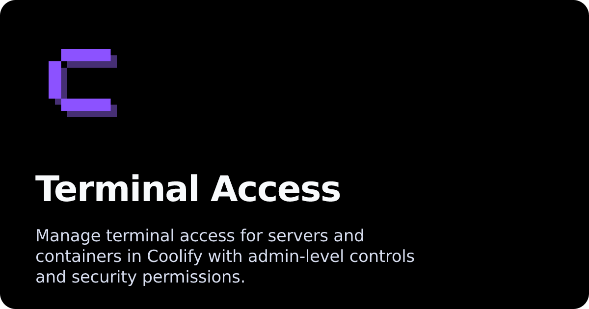 Terminal Access | Coolify Docs